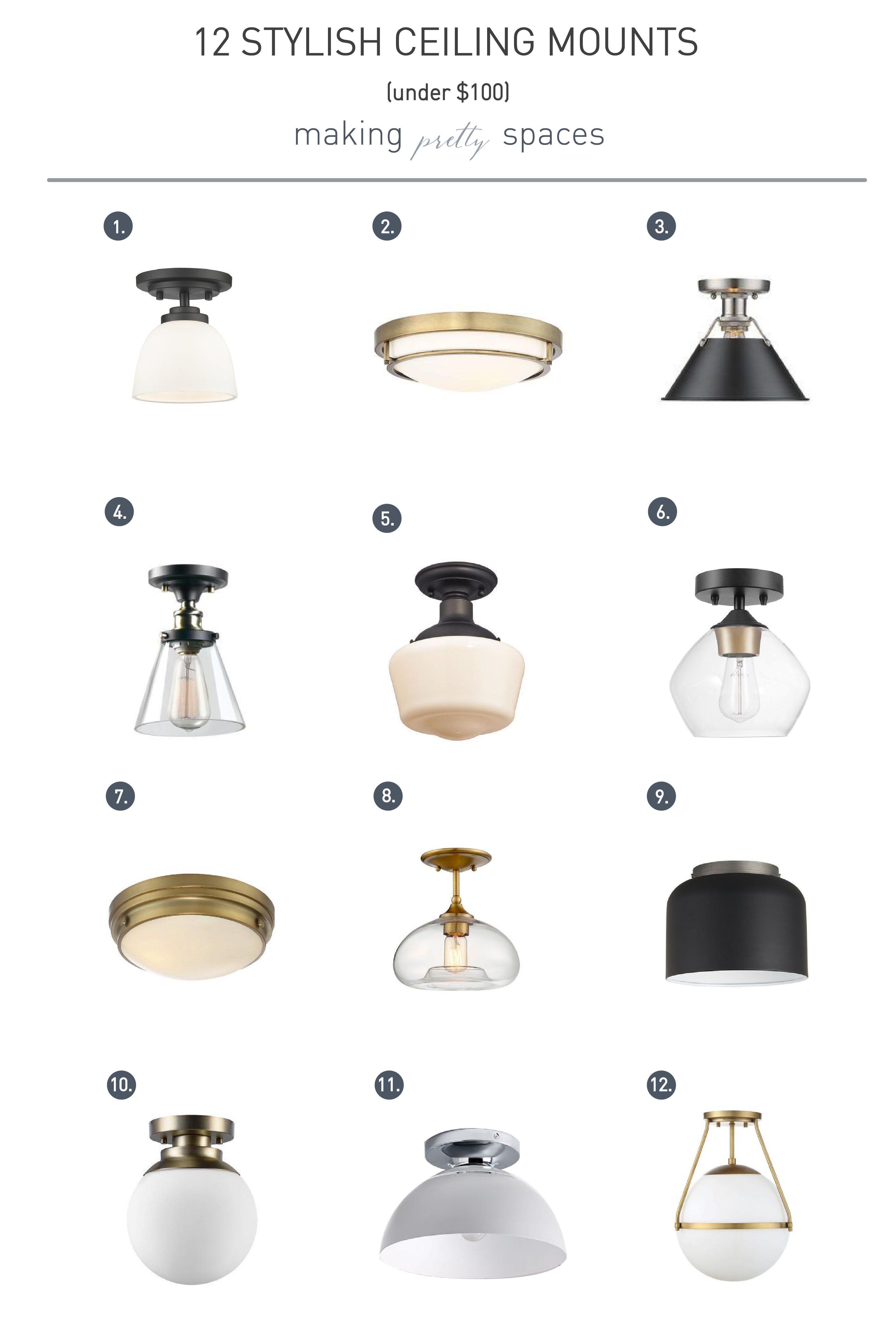 12 Stylish Flush Mounts - Making Pretty Spaces Blog